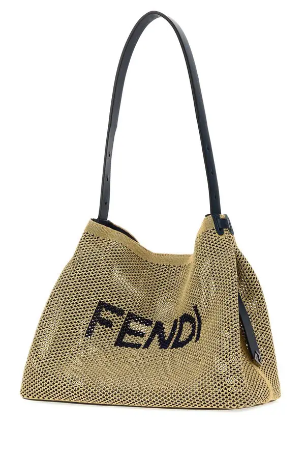 Fendi Raffia Large Hobo Soft Shopping Bag - Brown