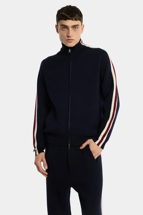 Dsquared2 Stripes Zipped Turtleneck