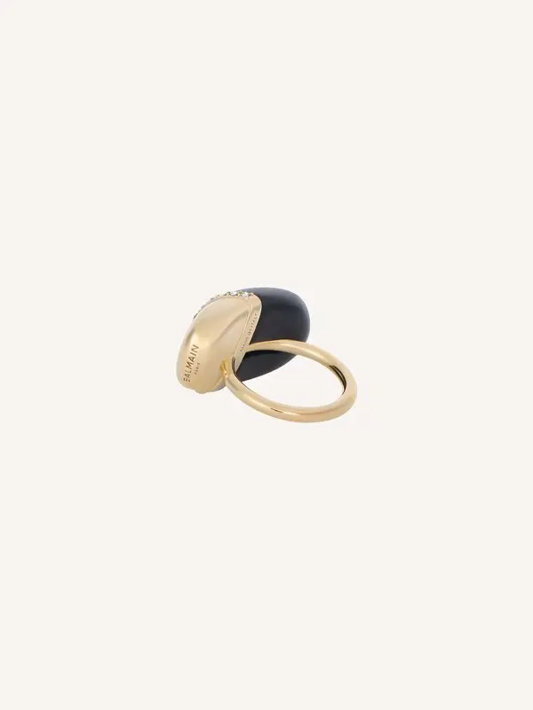 Balmain Organic Ring In Lacquered Brass