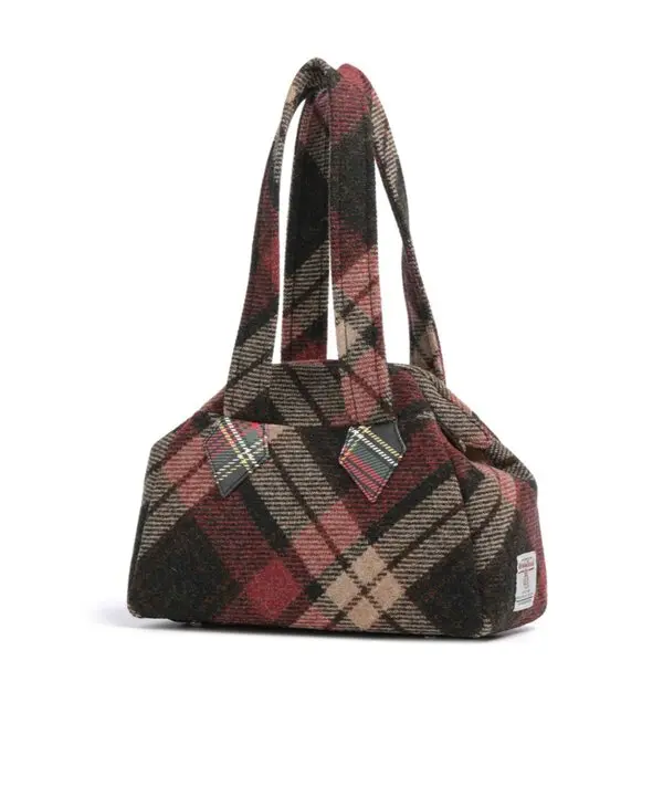 VIVIENNE WESTWOOD Logo Embroidered Checked Handbag