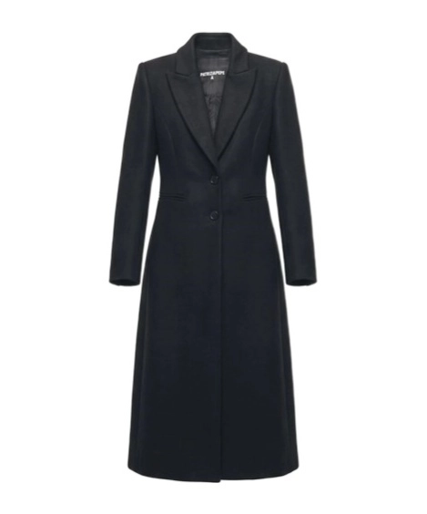 Patrizia Pepe Fly-detail Lapel-collar Coat - Black