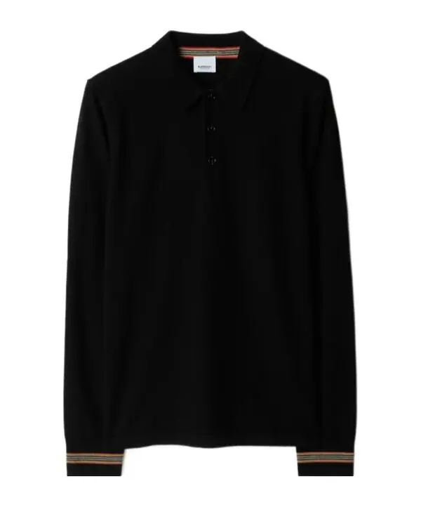 Burberry Long-sleeve Wool Polo Shirt