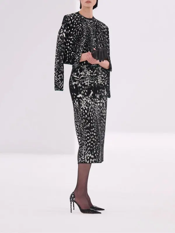 TOM FORD Leopard Print Midi Skirt