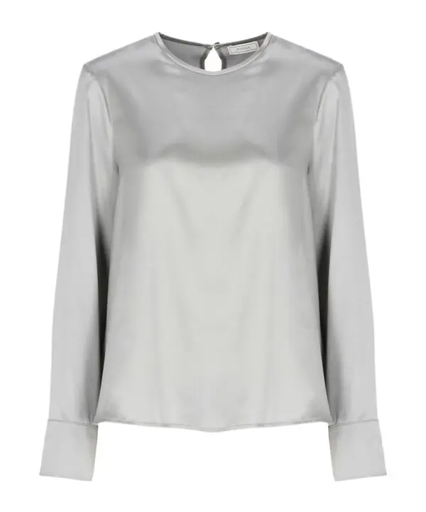 Peserico Beaded-cuff Silk Blouse