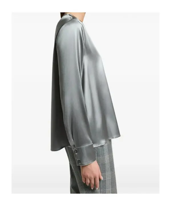 Peserico Beaded-cuff Silk Blouse