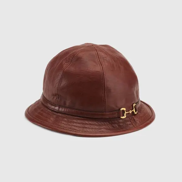 Gucci Horsebit-detail Leather Bucket Hat