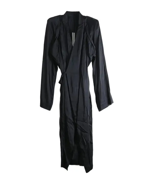 Rick Owens Wrap-style Padded-shoulder Coat - Black