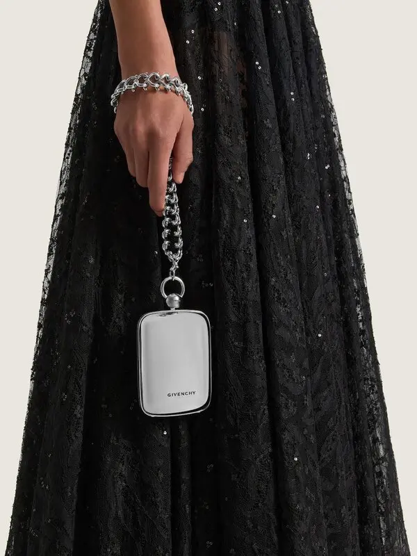 Givenchy Micro Evening Clutch In Metal Leather With Chain