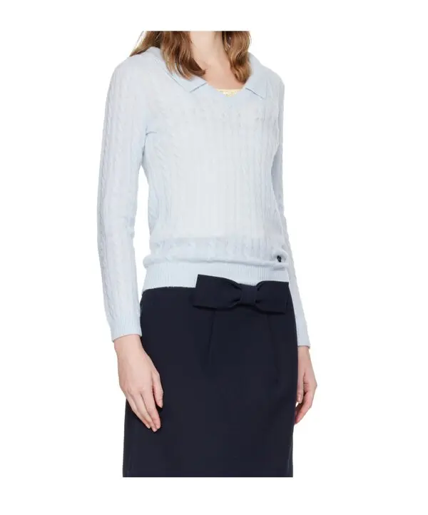SHUSHU/TONG Cable-knit Sailor-collar Sweater