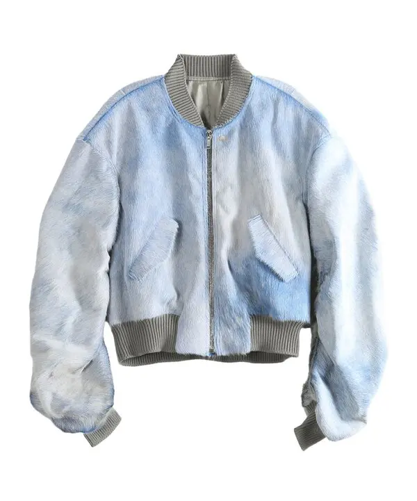 Rick Owens Secchia Flight Zip-up Leather Bomber Jacket - Blue