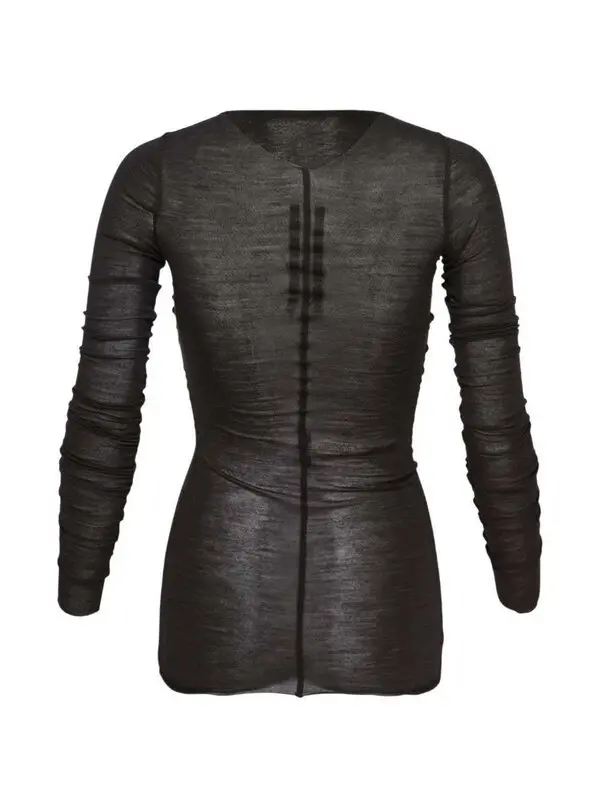 Rick Owens Long Sleeved Sheer Crewneck T-shirt - No