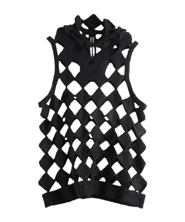 Rick Owens Sarutanya Diamond-knit Hoodie