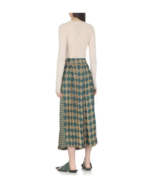 UMA WANG Color-matched Geometric Pattern Skirt