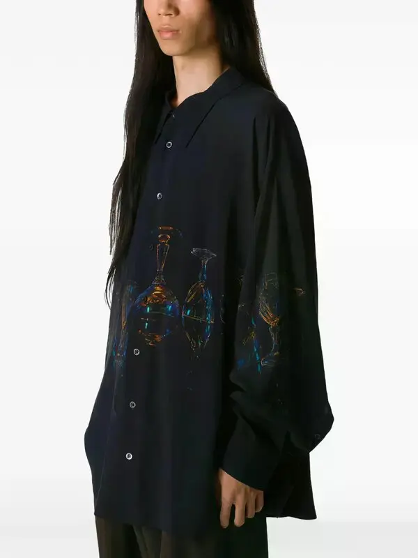 MAGLIANO Glass-print Long-sleeve Shirt