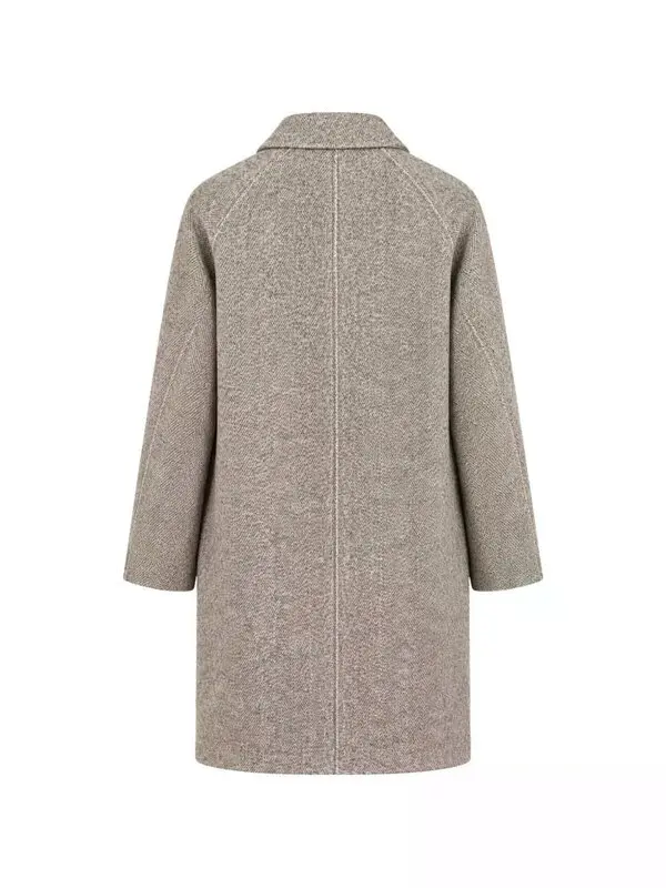 AMARANTO Herringbone-weave Long-sleeve Coat