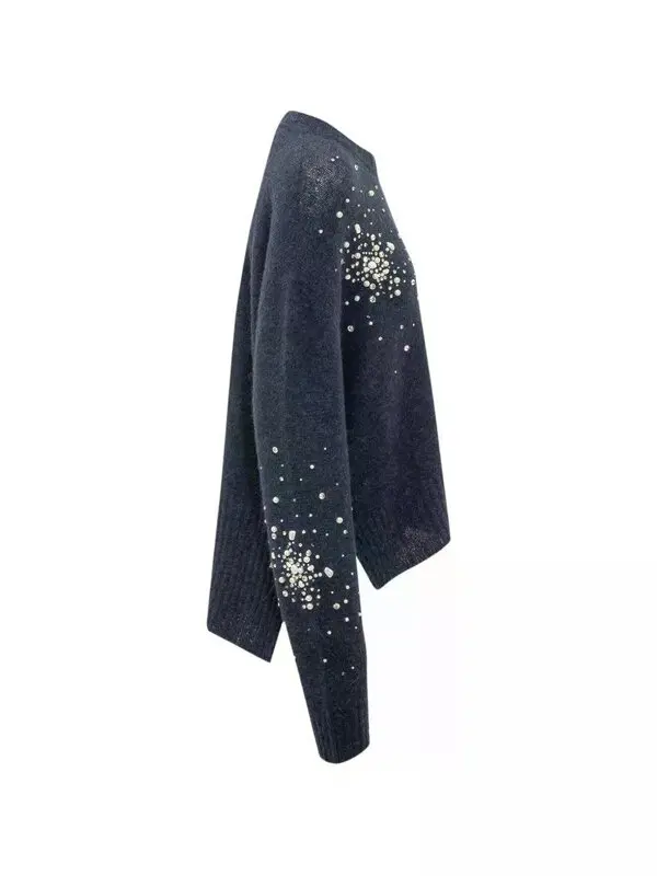 DES_PHEMMES Faux-pearl Embellished Sweater