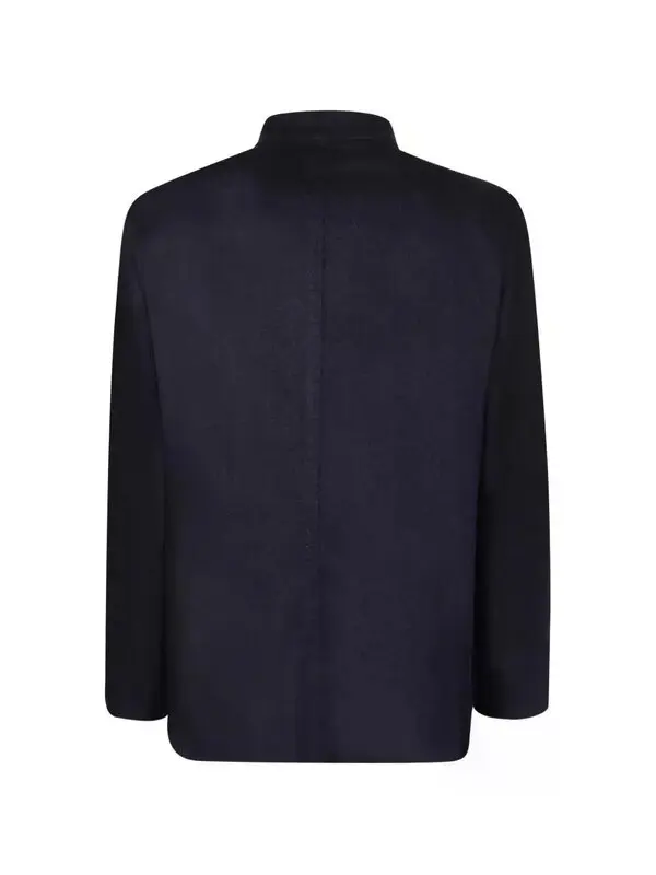 Boglioli Herringbone-weave High-neck Blazer