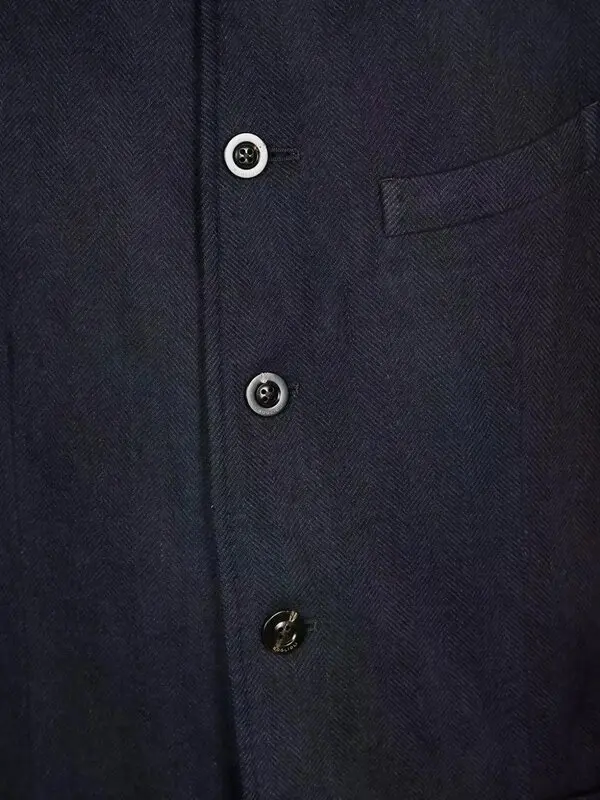 Boglioli Herringbone-weave High-neck Blazer