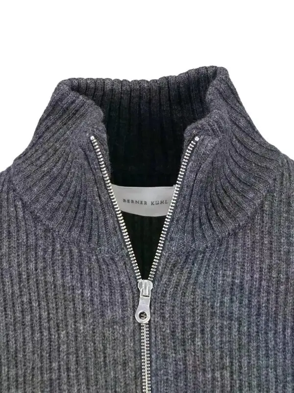BERNER KUHL Shrunk Ribbed-knit Zip-up Sweater