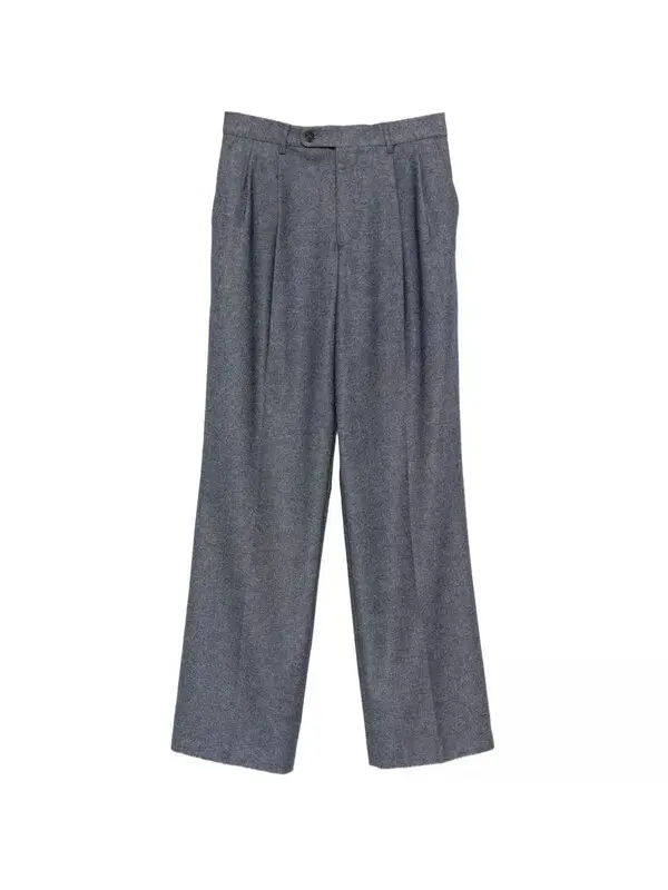 MANUEL RITZ Double-pleated Denim-effect Trousers