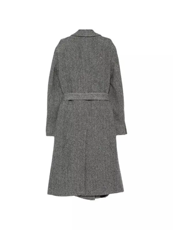 MANUEL RITZ Chevron-pattern Double-breasted Coat