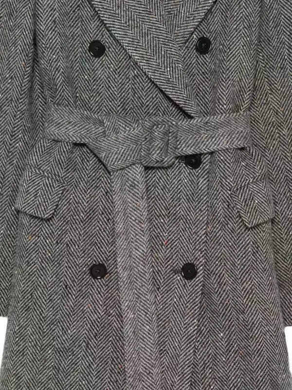 MANUEL RITZ Chevron-pattern Double-breasted Coat