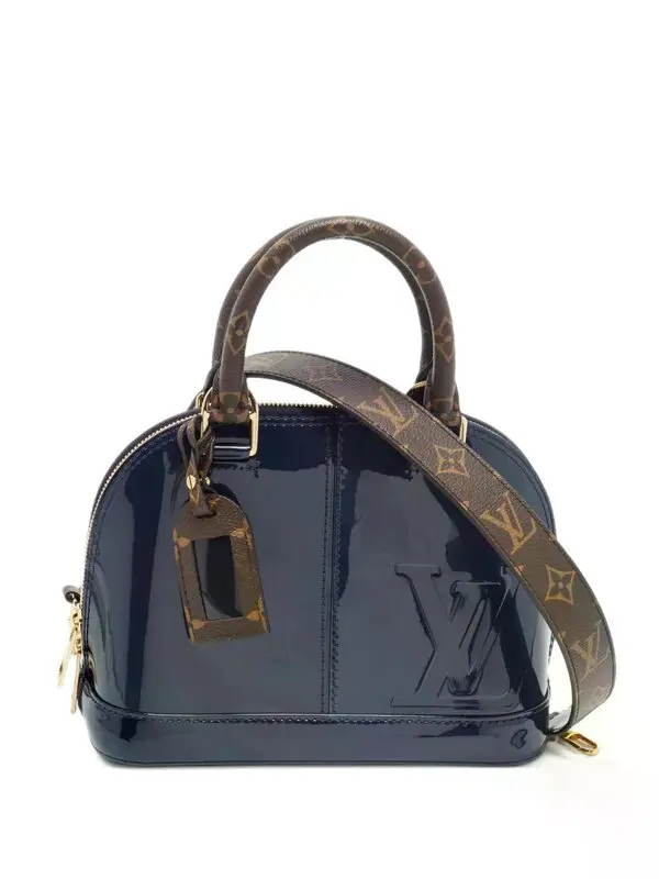 LOUIS VUITTON 2018 Alma Bb Vernis Lisse Tote Bag - Blue