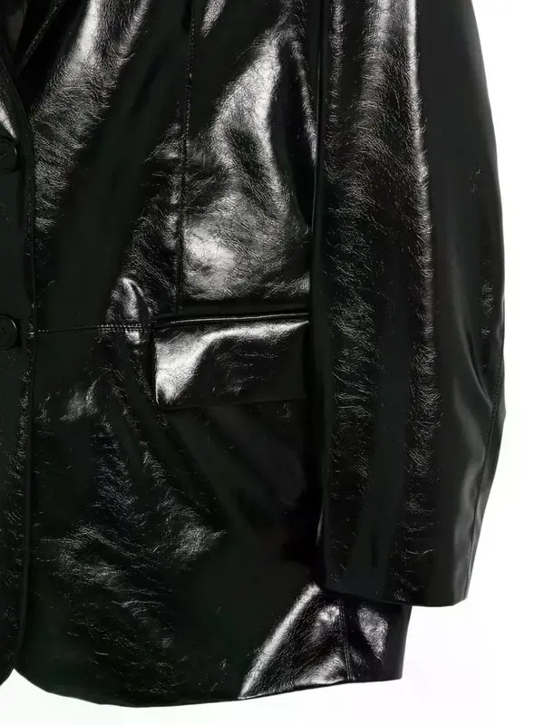 MANUEL RITZ Patent-effect Single-breasted Blazer