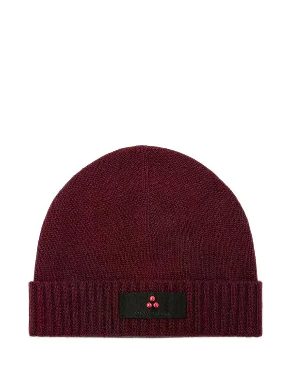Peuterey Silli 05 Logo-patch Ribbed-trim Beanie Hat - Red