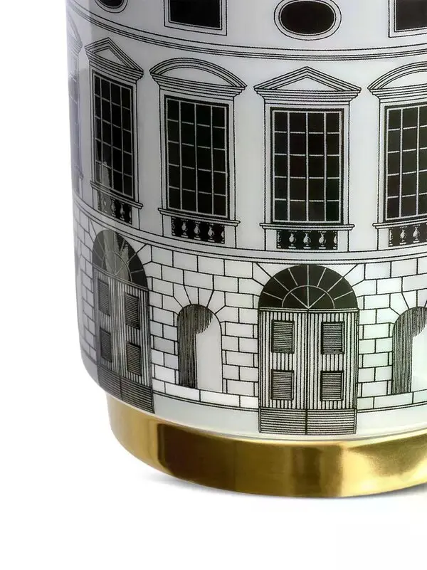 FORNASETTI Architettura Print Gold-tone Base Candle