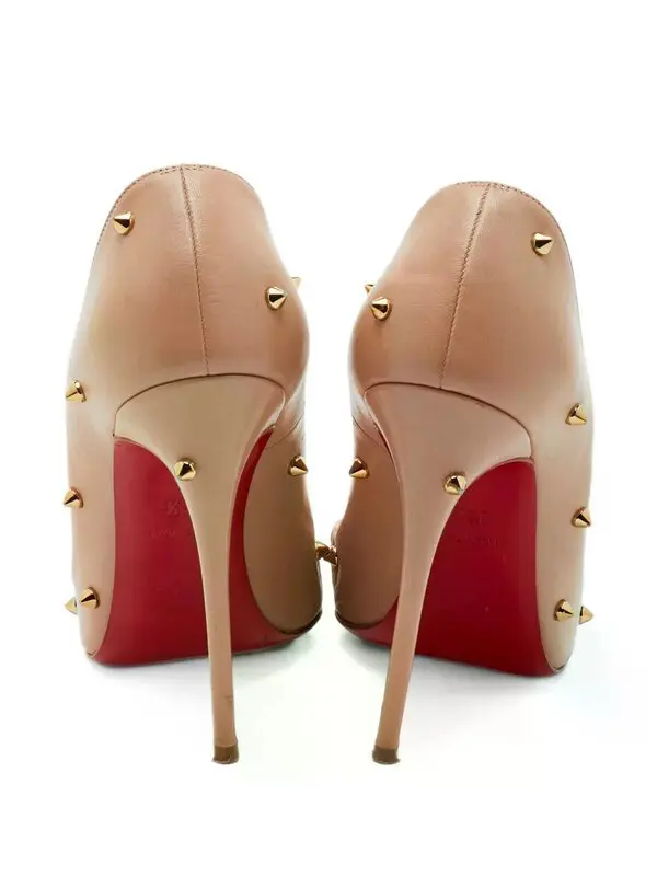 CHRISTIAN LOUBOUTIN Degraspike Leather Heeled Pumps - Neutrals