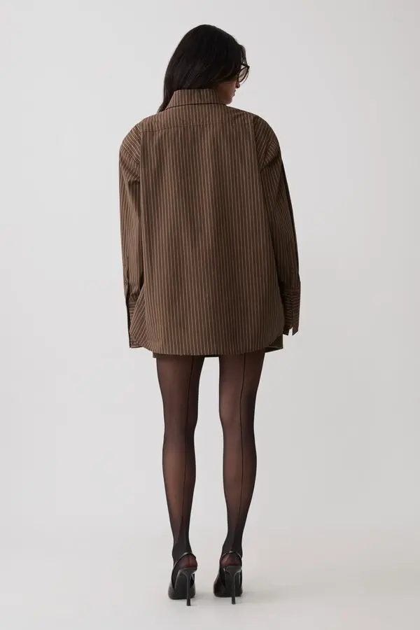 Meshki Rosalind Button Back Cotton Shirt - Brown