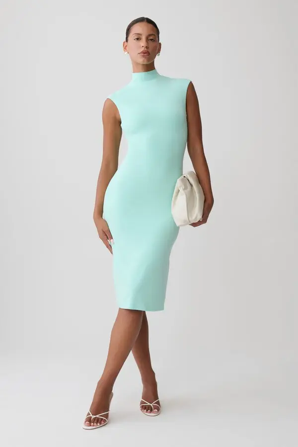 Meshki Noelle Sleeveless Roll Neck Midi Dress - Green