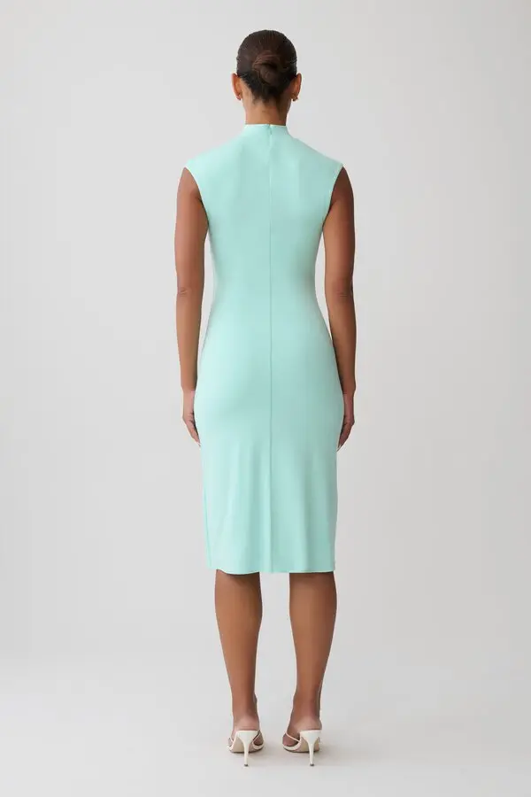 Meshki Noelle Sleeveless Roll Neck Midi Dress - Green