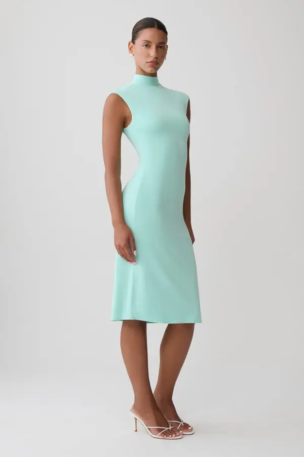 Meshki Noelle Sleeveless Roll Neck Midi Dress - Green