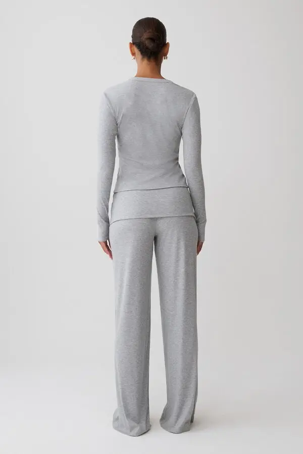 Meshki Evadne Button Down Jersey Cardigan - Grey