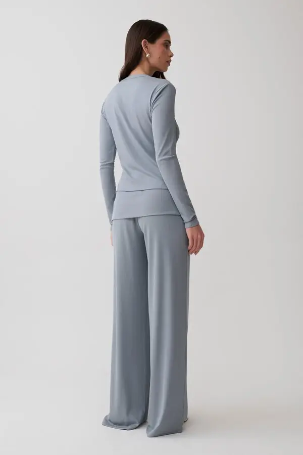 Meshki Evadne Button Down Jersey Cardigan - Blue