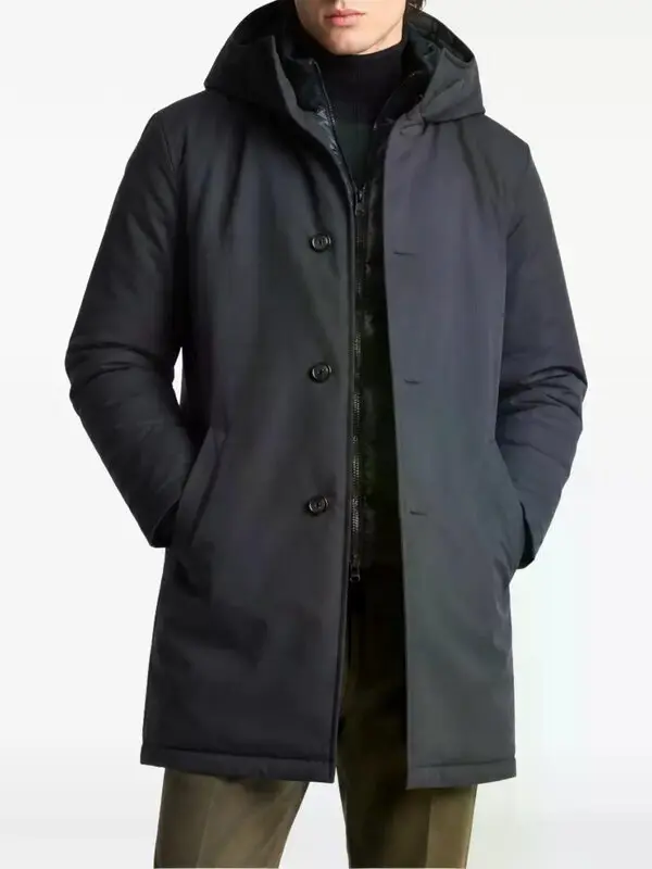 FAY Hooded Button-fastening Down Parka