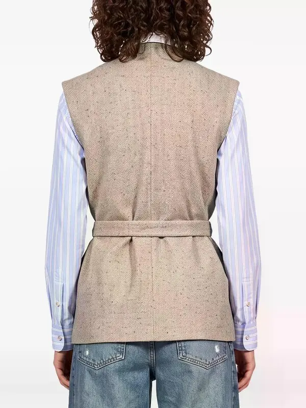 Antonelli Firenze Belted Herringbone Vest