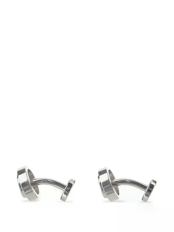 BOSS Monogram-logo Round-face Cufflinks - Silver
