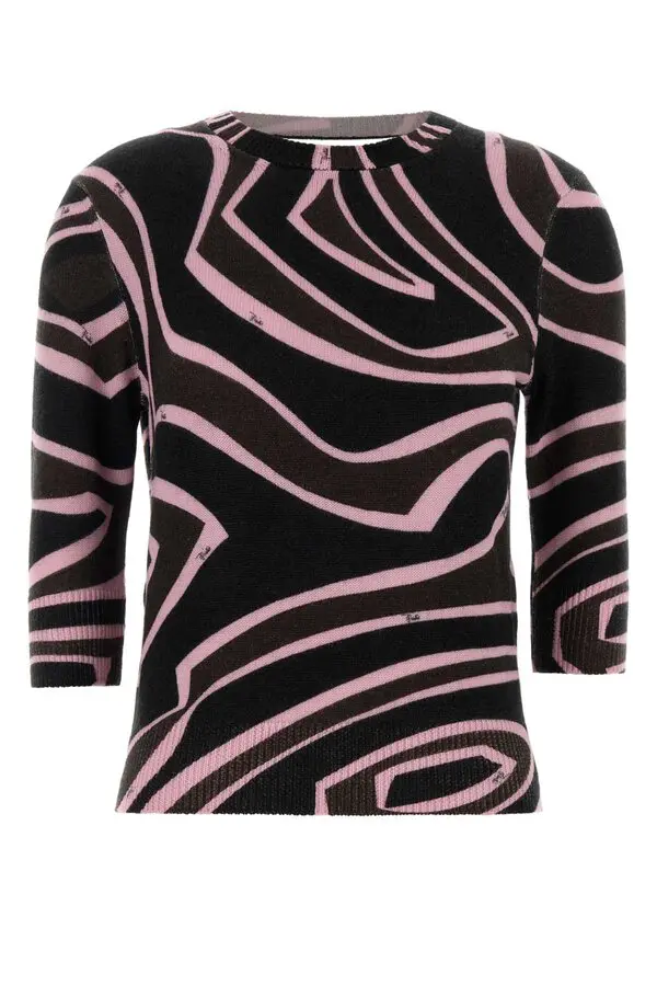 Emilio Pucci Embroidered Wool Blend Sweater - Multicolor