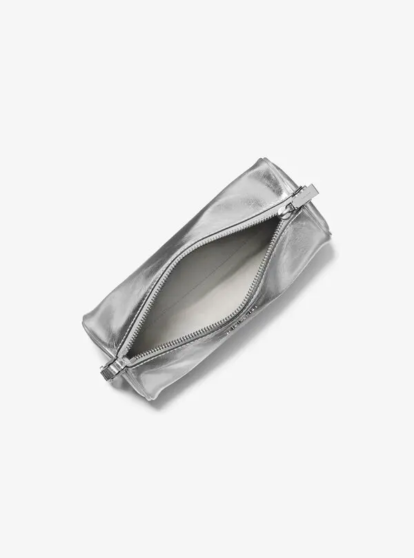 Michael Kors Izzy Small Metallic Pochette In By - Silver