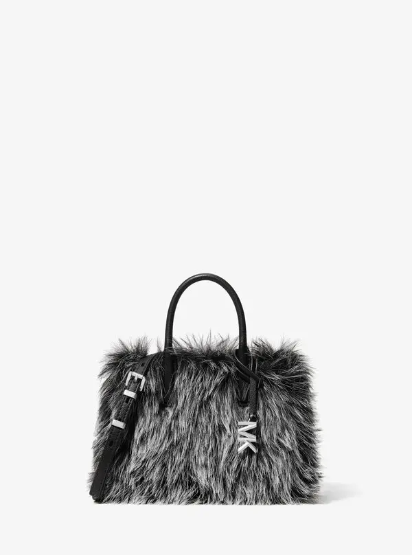 Michael Kors Laila Extra-small Faux Fur Crossbody Bag In By - Black