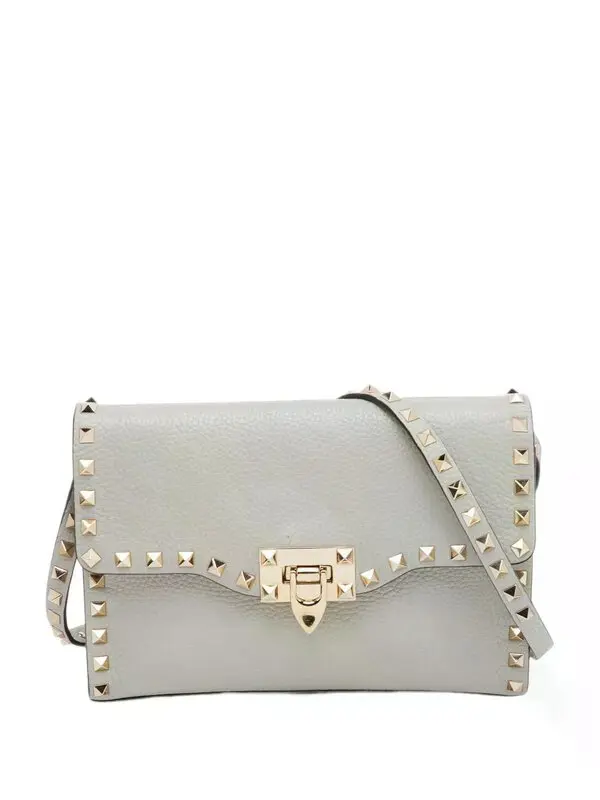 Valentino Garavani Rockstud Flip-lock Crossbody Bag - Grey