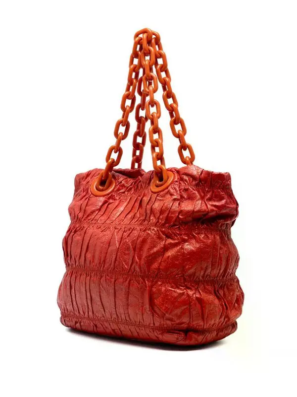 Prada 2000-2025 Vernice Gaufre Chain Tote Bag