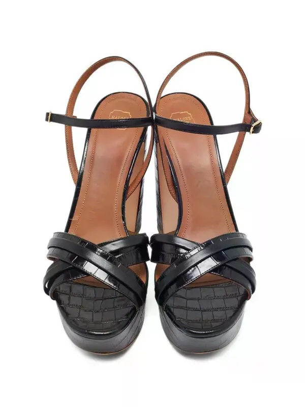 MALONE SOULIERS Mila Croc-embossed Platform Sandals