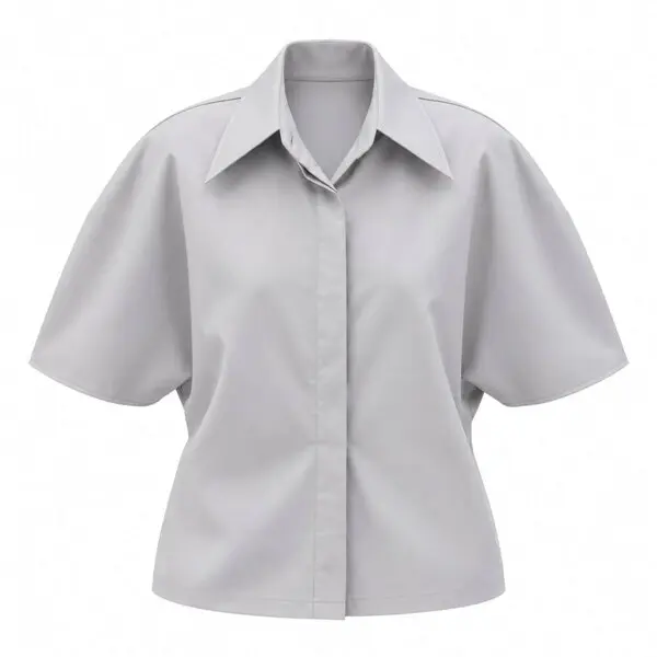 ELAMINS Rounded Sleeve Button-up Shirt