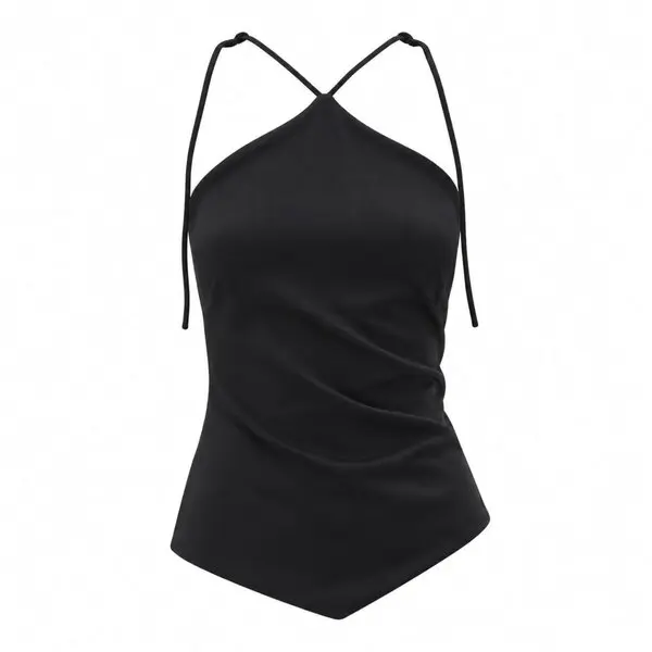 ELAMINS V-hem Halter Top