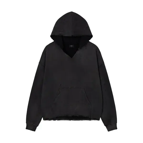 OTHER UK Distressed Hoodie Aged - Black