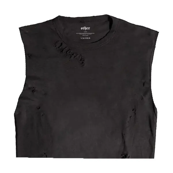 OTHER UK Cropped Thrasher Tank Aged - Black
